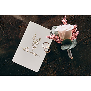 Vow Books Set of 2 Elegant His and Hers Vow Books 48 Pages Wedding Notebook With Plenty of Pages to Write Vows Wedding Vow Books with Gold Foil Floral Lettering Wedding Essentials for Bride Groom