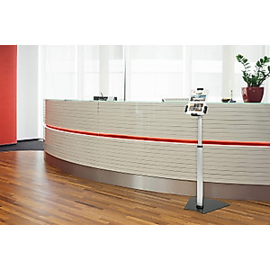 Mount-It! Anti-Theft Universal Tablet Floor Stand Kiosk – Height Adjustable Tablet Kiosk Floor Stand - Locking Tablet Mount Stand for iPad, Galaxy, Surface Go & Other 7.9"- 10.9" Tablets