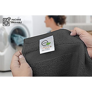 Softolle Premium Wash Cloths - 100% Combed Ring Spun Cotton WashCloth - Pack of 12 Luxury Washcloths – Ultra Soft Face Towels - Highly Absorbent Wash Cloth for Face- 13" x 13" Inches (Grey)
