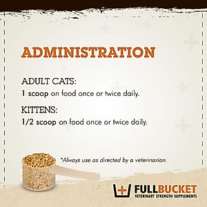 FullBucket Daily Cat Probiotic Powder - Digestive Supplement for Diarrhea, Gas and Supporting Gut & Stomach Health with Prebiotics & Enzymes, 30 Servings