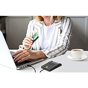 Type-C Saicoo® DOD Military USB Common Access CAC Smart Card Reader, Compatible with Mac OS, Win (Support VA PIV Card) (USB-C)