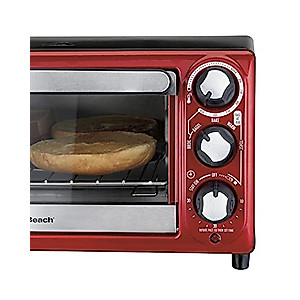 Hamilton Beach 4-Slice Toaster Oven, Red