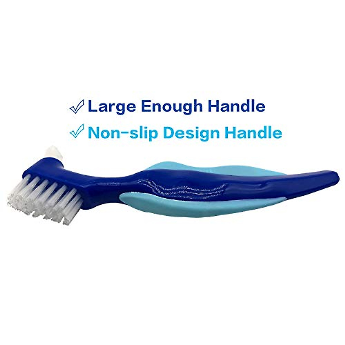Ocircle Premium Hard Denture Brush Toothbrush, White Carrying Case, Multi-Layered Bristles & Portable Denture Double Sided Brush, Denture Care(Pack of 6)
