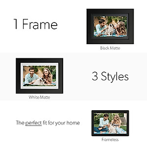 Brookstone PhotoShare 10” Smart Digital Picture Frame, Send Pics from Phone to Frames, WiFi, 8 GB, Holds 5,000+ Pics, HD Touchscreen, Premium Black Wood, Easy Setup, No Fees