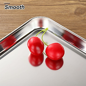 3PCS Metal Tray, 8''x10.5''x1''Stainless Steel Tray, Thickening Dental Tray, Professional Medical Surgical Tray Instrument Tray for Kitchen Baking, Lab Instrument, Dental, Medical Surgical Instrument