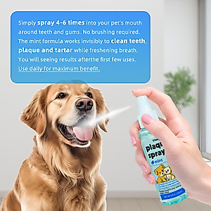 Chongwuge Pets Dental Spary for Dogs & Cats, Freshens Breath, Cleaning Plaque and Tartar, Safe and Edible, Easy Use, Pack of 2, 8 fl oz