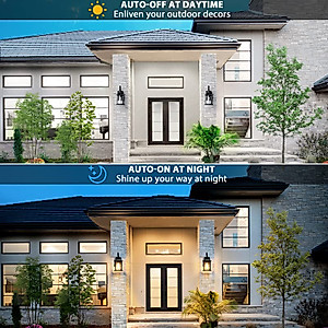 VDKK Porch Lights with GFCI Outlet,Dusk to Dawn Outdoor Light Fixture with Plug Waterproof Light Exterior Wall Mount,Anti-Rust Outside Lantern for House Garage Front(Without Bulb)