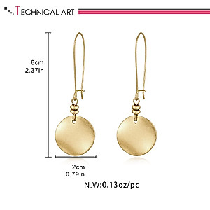 LILIE&WHITE Burnt Gold Round Disc Dangle Earrings For Women Statement Earrings Fashion Earrings Costume Jewelry For Women Boho Earrings