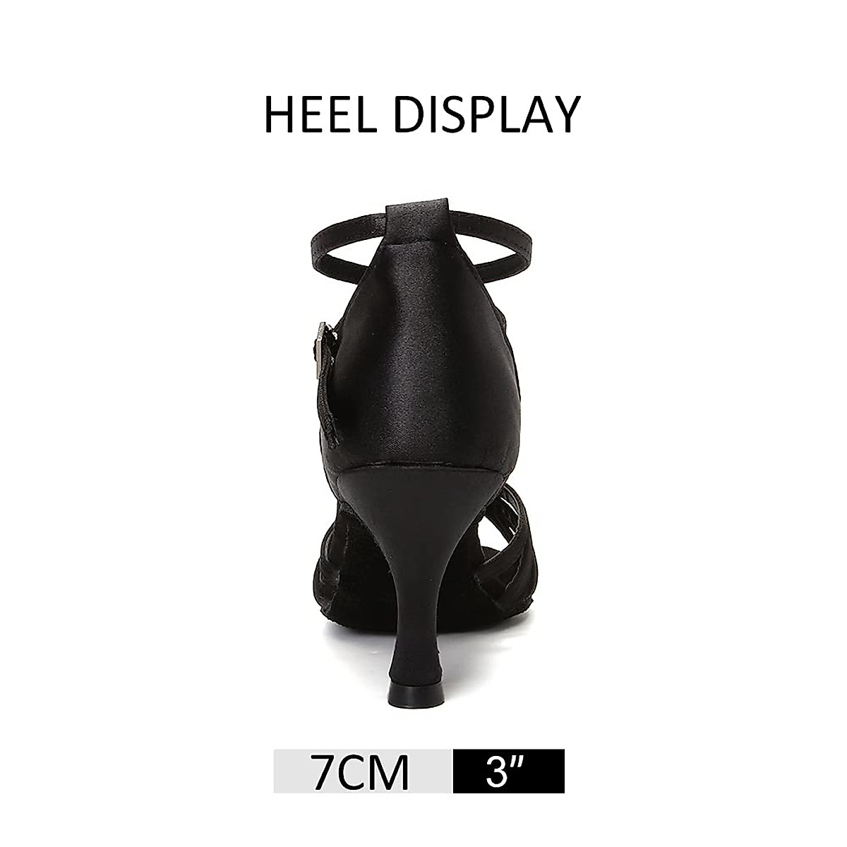 DKZSYIM Women's Satin Latin Dance Shoes Professional Ballroom Salsa Practice Performance Dancing Shoes,217-Black-7,US 7.5