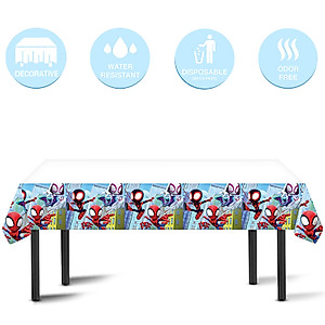 Spidey and His Amazing Friends Birthday Decorations, 20 Plates, 20 Napkins and 1 Tablecover for Spidey and His Amazing Friends Birthday Party Supplies, Spidey Theme Party Decorations