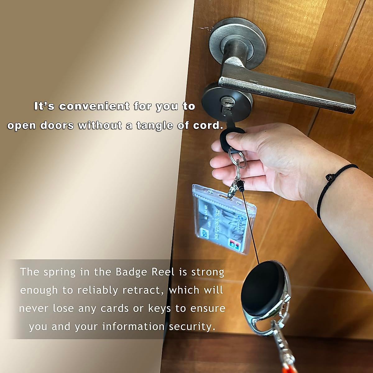 Retractable Badge Reel with Claw Clasp and Clip for Id Card Holders (2Pack)