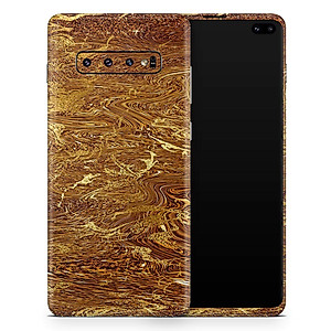 DesignSkinz Molten Gold Digital Foil Swirl V2 | Protective Vinyl Decal Wrap Skin Cover Compatible with The Samsung Galaxy S20 (Full-Body, Screen Trim & Back Glass Skin)
