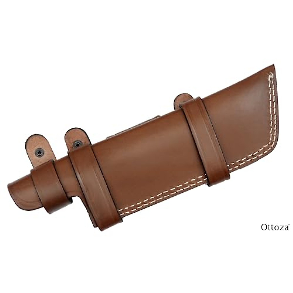 Ottoza Handmade Leather Knife Sheath Right Hand Tracker Knife Sheath - Bushcraft Knife Sheath - Hunting Knife Sheath - Survival Knife Sheath Horizontal Carry Dark Brown TOP Grain Leather No:103
