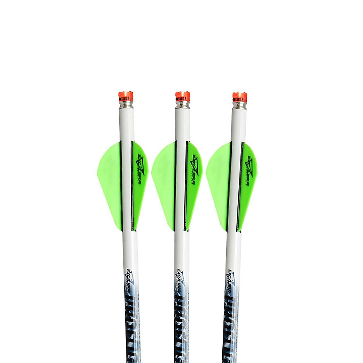 Excalibur ProFlight Illuminated Archery Hunting Durable Accurate Versatile 2" Blazer Vane Crossbow Carbon Arrows with Beacon Nocks - 3 Pack, 16.5"