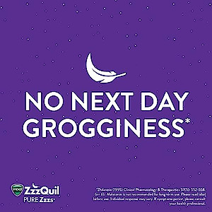 ZzzQuil PURE Zzzs De-Stress Melatonin Sleep Aid Gummies, Helps Calm Your Mind and Body, Ashwagandha for Stress Support, Sleep Aids for Adults, 1 mg per gummy, 42 Count
