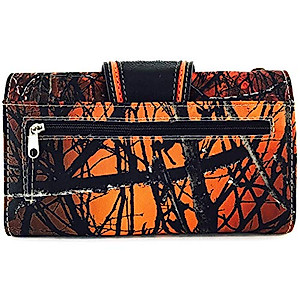 Zelris Camouflage Shine Glow Buckle Women Conceal Carry Handbag with Wallet Set (Orange)