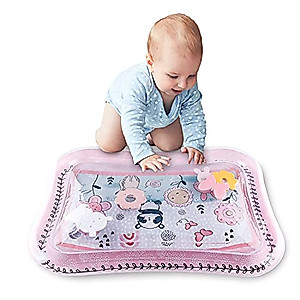 The Peanutshell Tummy Time Water Play Mat for Baby Girls | Inflatable Sensory Development Toy & Tummy Time Mat