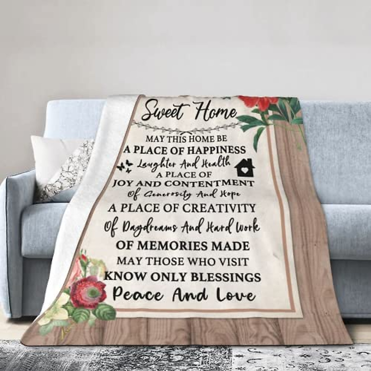 Socofuz House Warming Gifts New Home, Housewarming Gift, Housewarming Gifts for New House, New Home Gifts for Home Blanket, Super Soft Flannel Fleece Throw Blanket 50x60 inches
