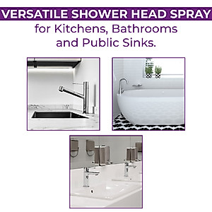 Blue Canyon Vector White Shower Head (SH001), Polished, Wall Mounted, Round, 1.5 meters Hose, 1 Jet