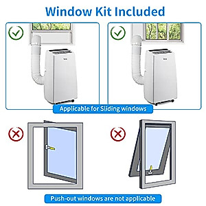 ROVSUN 12,000 BTU 3-in-1 Portable Air Conditioner, Dehumidifier, Fan, for Rooms up to 450 Sq Ft. Floor AC with Remote Control & Rolling Wheels & Window Installation Kit