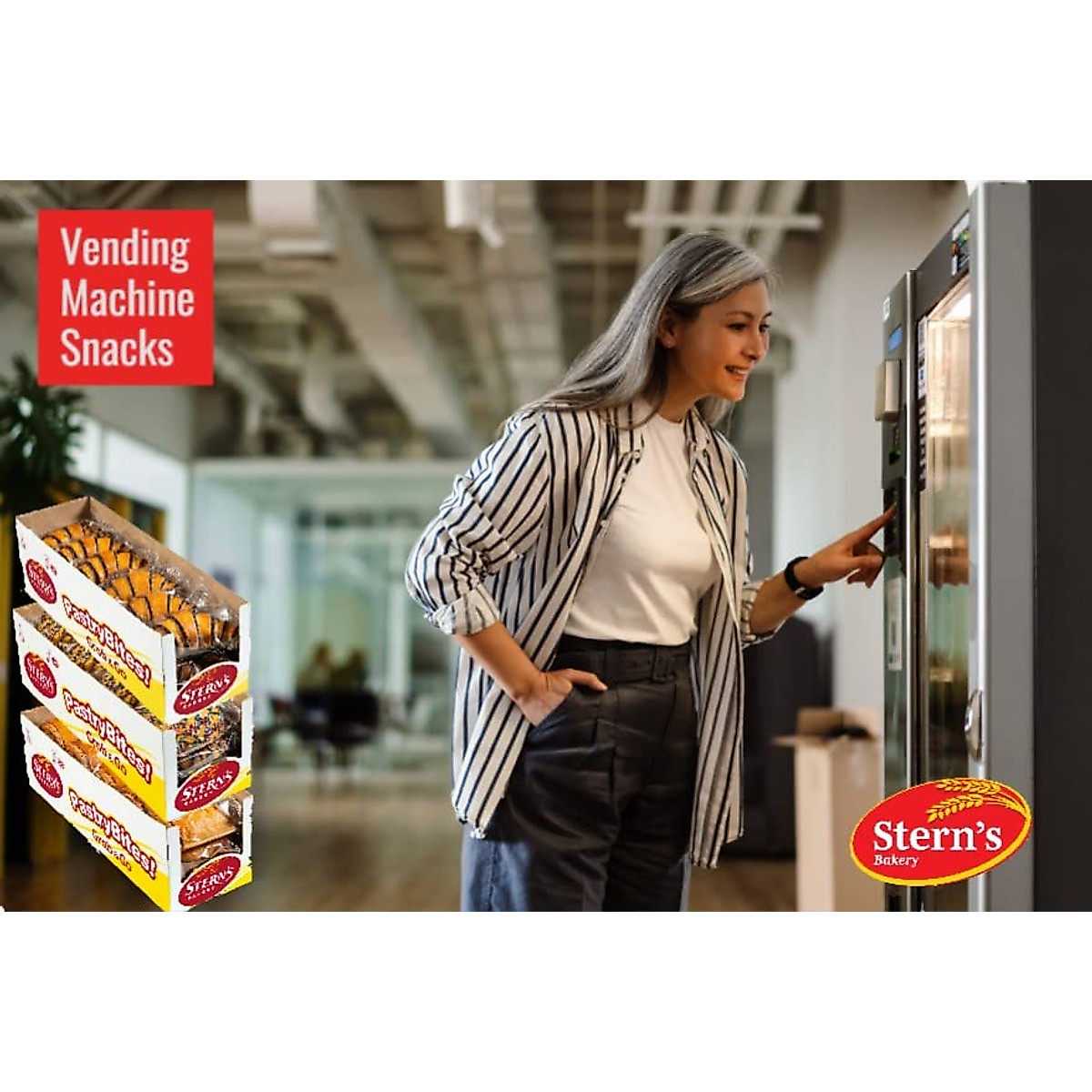 Stern’s Bakery Cinnamon Swirl | 18 Individually Wrapped Pastries | 3 Oz Breakfast Danish Pastries | Vending Machine Snacks | Lunchbox Snacks | Dairy Free | Nut Free Snack | Kosher Pastries