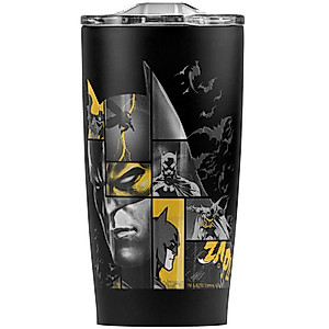Batman 80 Years Bat Panels Stainless Steel Tumbler 20 oz Coffee Travel Mug/Cup, Vacuum Insulated & Double Wall with Leakproof Sliding Lid