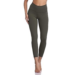 Colorfulkoala Women's Buttery Soft High Waisted Yoga Pants 7/8 Length Leggings (XL, Olive Green)