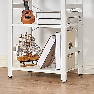 BEWISHOME 3 Tier Bookshelf, White Small Bookshelf for Small Spaces, Short Wooden Storage Bookcase with Metal Frame for Bedroom Living Room and Home Office JCJ62W