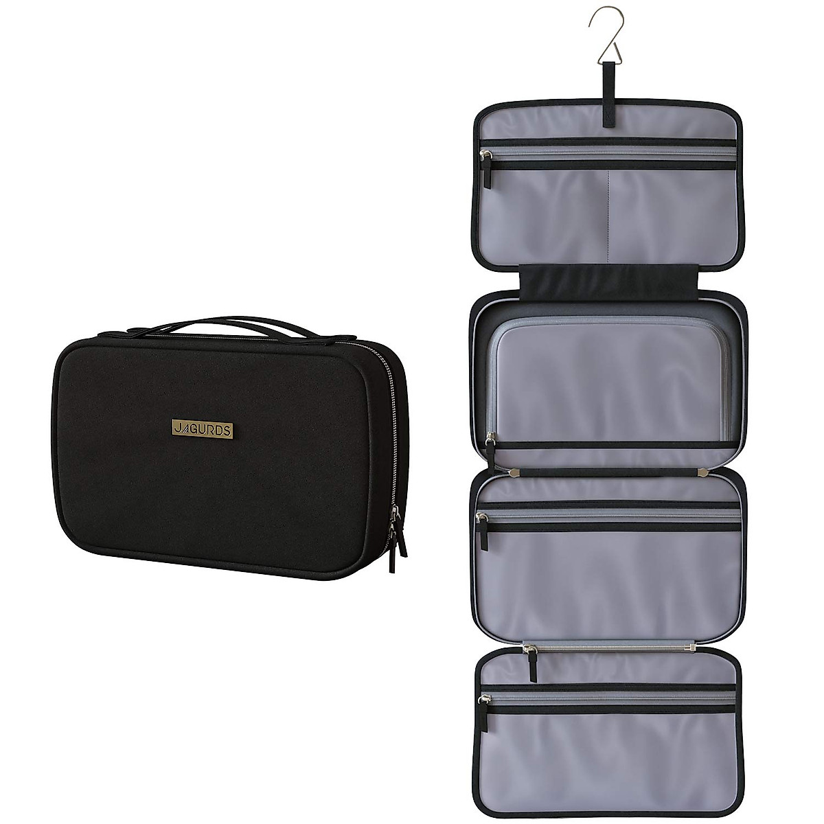 JAGURDS Hanging Toiletry Bag - Toiletries Travel Bag with Hook, Hanging Make Up Organizer Travel Cosmetic Bag - Travel Bathroom Bag