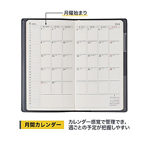 Noritsu NOLTY 2024 Weekly Excel Casual Notebook, 1 Black, 1521 (Begins December 2023)