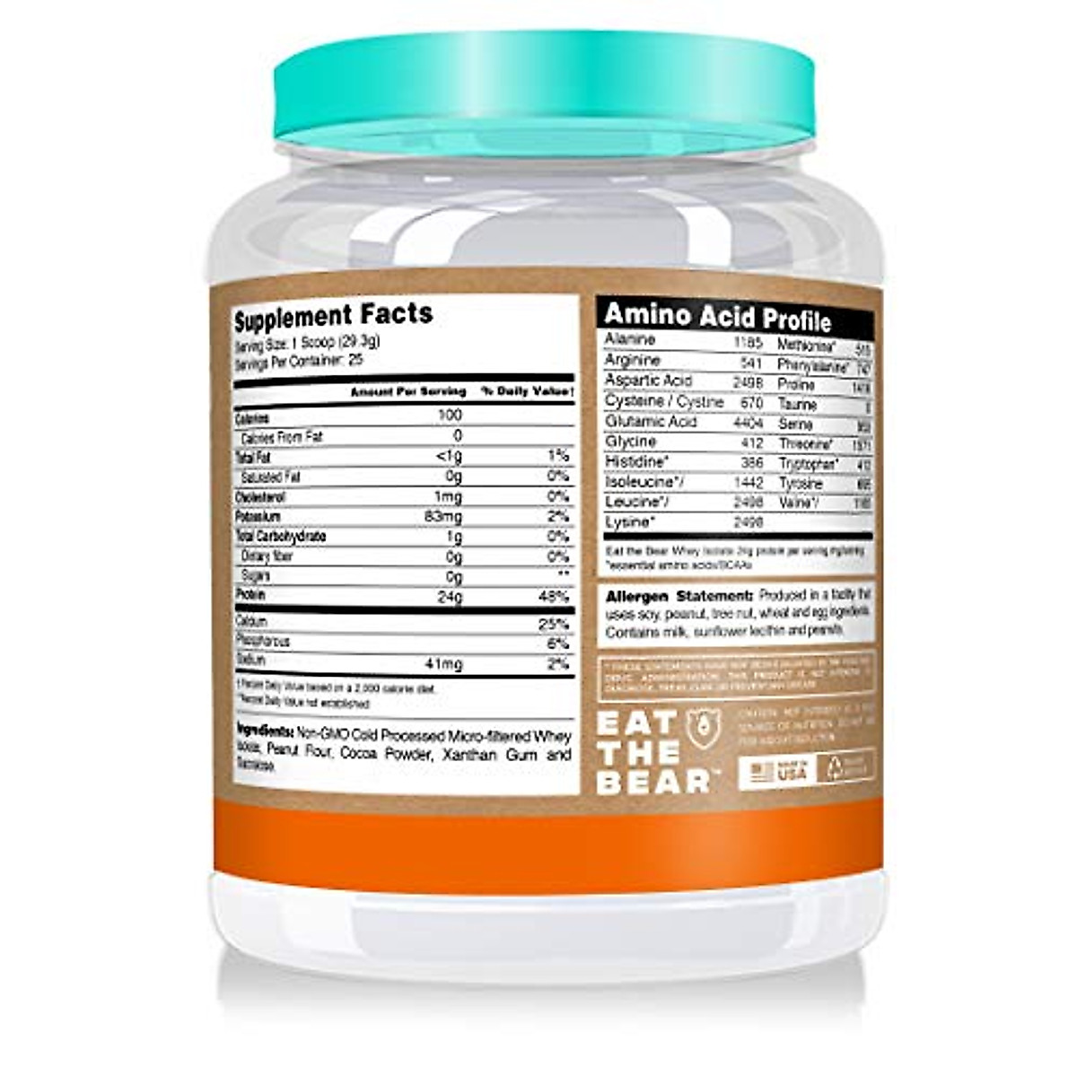 Eat The Bear, Bare Isolate Chocolate Peanut Butter (Package May vary)