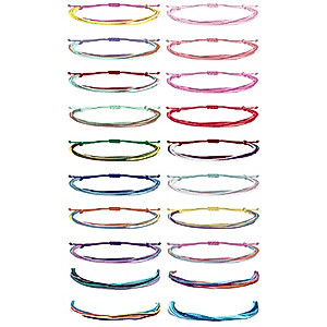 Dcfywl731 16 Pieces String Wave Bracelet for Teen Girls Colorful Handmade Braided Rope Friendship Bracelets Boho Surfer Bracelet for Teen Girls Summer Beach Bracelets Anklets Jewelry