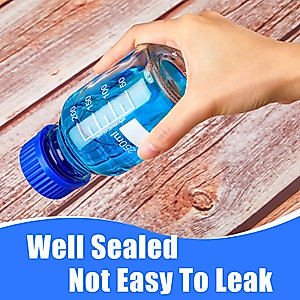 Chuarry 16 Pieces Media Storage Bottles Borosilicate Storage Glass Bottle Scientific Round Graduated Media Bottle with Blue Gl45 Screw Cap for Lab Water Reagent Liquids (250 ml)