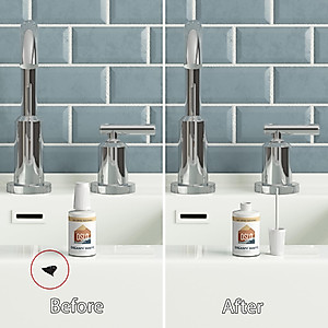 Oslo Home Porcelain + Appliance Touch Up Paint, Creamy White, 1oz, High-Gloss, w/Brush in Bottle, for Appliances