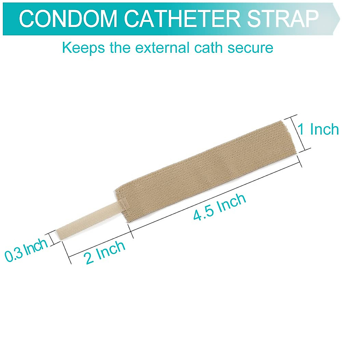 Reusable Male External Catheter Strap Leak Free Condom Cath Fixer Adjustable Penile Sheaths Urinary Condom Straps Holder Band for Prostate Surgery Men Patients Camel, 10 Pcs