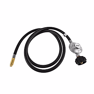 LS'BABQ 6 Ft Propane Adapter Hose with Regulator for Blackstone 17 inch and 22 inch Table Top Griddle, Replacement Parts Connect to Large Propane Tank