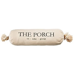 Mud Pie The Porch Bolster Pillow, 1 Count (Pack of 1)