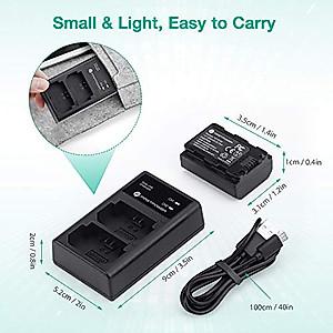 FirstPower NP-FZ100 Battery 2-Pack and Dual USB Charger Compatible with Sony Alpha A7 III, A7 IV, A7R III, A7R IV, A7S III, A6600, A7C, FX3, A1, A9, A9II, A9R, A9S, A7R3 Camera