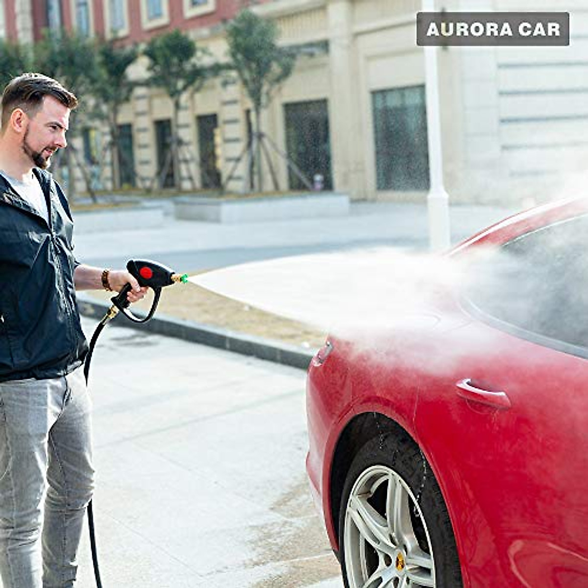 AURORA CAR Pressure Washer Gun with Extension Wand for Hot and Cold Water, 40 Inch, 4000 PSI Power Washer Gun with M22 Fitting, 5 Nozzle Tips