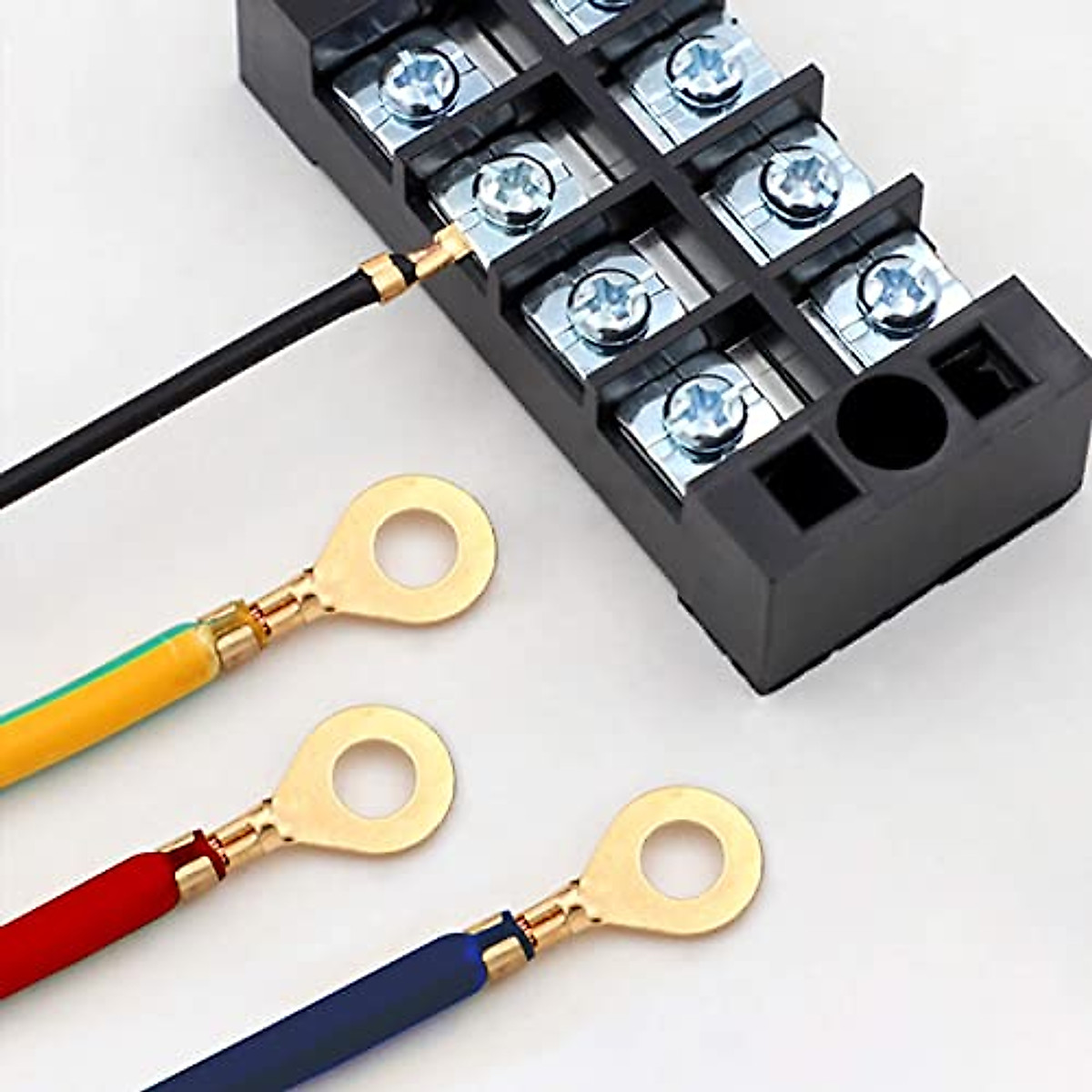 540PCS Cable Lugs Brass Wire Lugs Assortment Set Terminal Wire Connector Lugs with Storage Box M3 M4 M5 M6 M8 M10