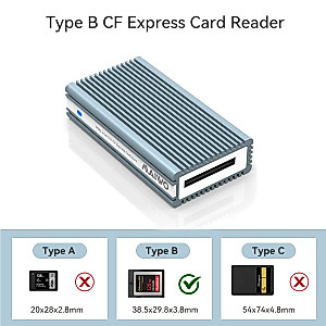 CFexpress Card Reader,MAIWO CFexpress Adapter with USB 3.1 Gen 2 10Gbps Interface,Support Windows/Mac/Linux/Android, for Professional Filmmakers, Photographers