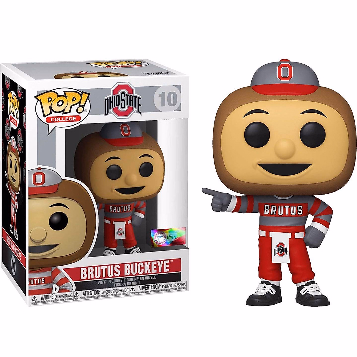 Funko Pop! College Mascots: Ohio State - Brutus Buckeye Vinyl Figure (Bundled with Compatible Pop Box Protector Case), Multicolored, 3.75 inches