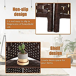 Room Dividers and Folding Privacy Screens 6 Panel 70.6 Inch Tall Portable Room Seperating Divider w/ 2 Display Shelves Solid Wood Room Partitions Freestanding for Home, Office, Restaurant