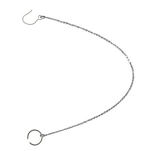 BodyJewelryOnline 20 Gauge Nose Hoop Ring, Attached Silver Chain, C-Shaped Upon Wearing, 8mm - 5/16" Diameter, 6” Long Chain, Earring Fits Any Piercing Hole, Nickel-Free, Hypoallergenic