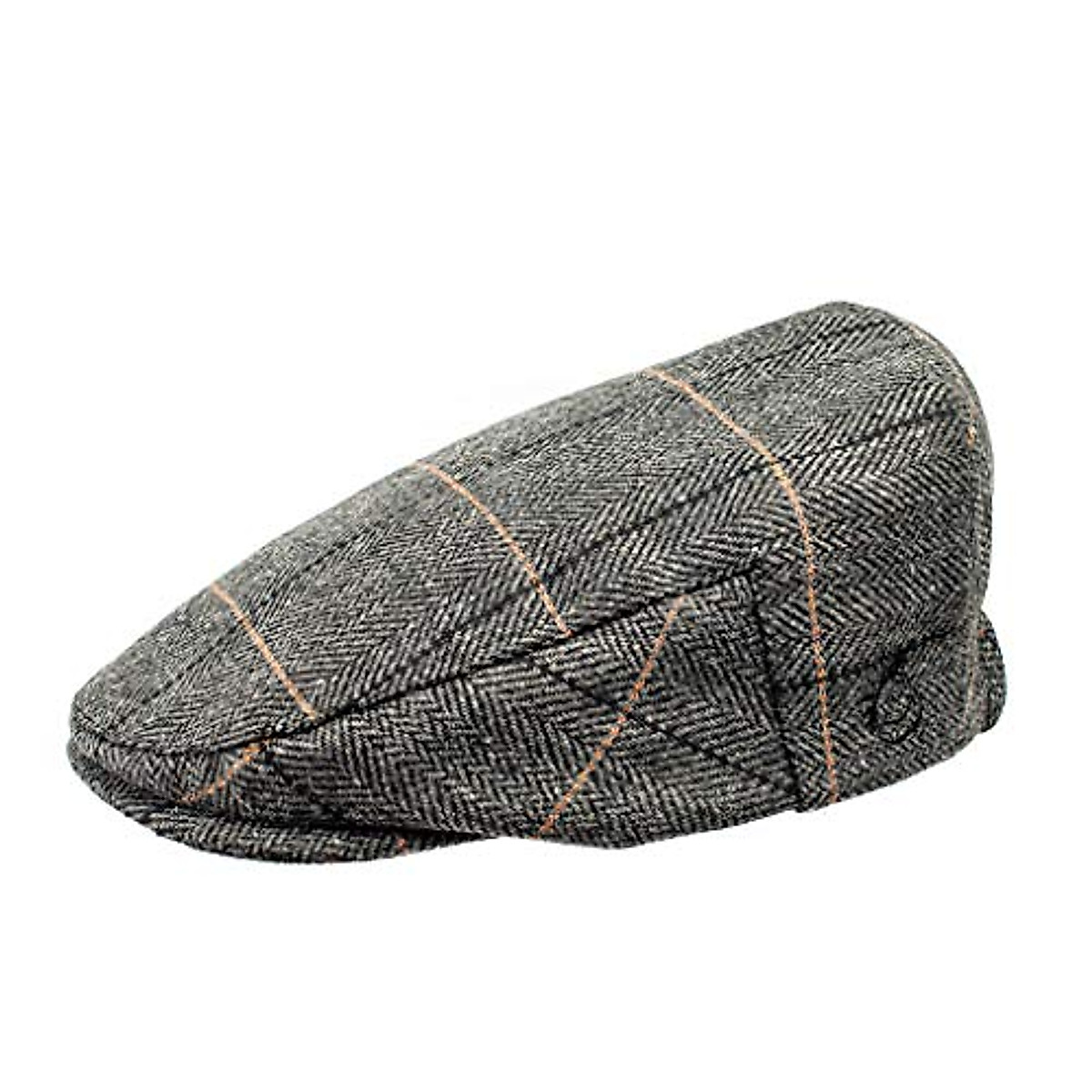 Born to Love Baby Boys Jeff Hat Vintage Driver Tweed Flat Page Gatsby Cap, Oliver Black, 8-12 Years