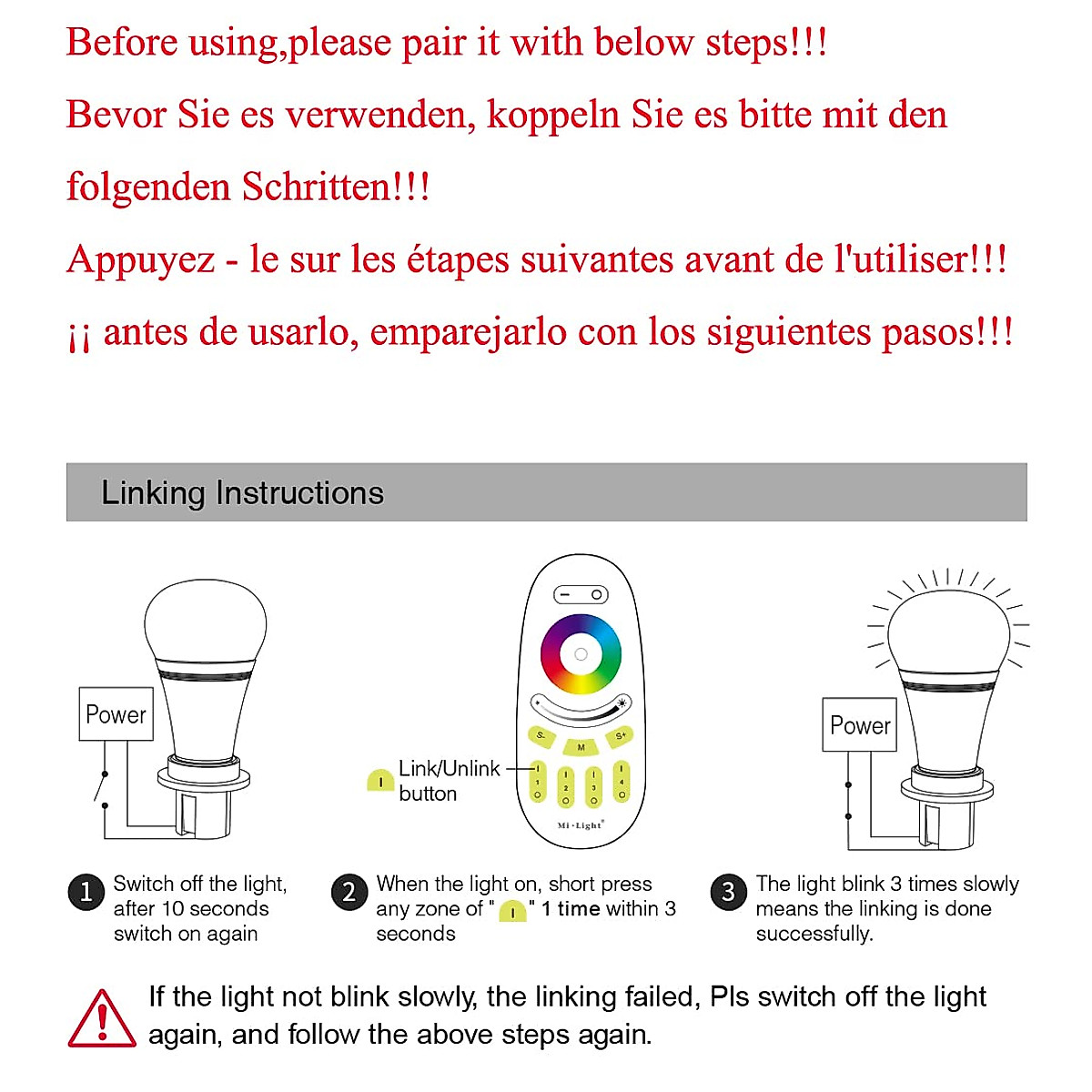 LGIDTECH FUT096 Mi.Light RGBW 4-Zone 2.4GHz RF Remote Full Touch LED Controller(Battery Excluded),Used for Miboxer RGB RGBW LED Strip Lights Controller Receiver Box FUT037 FUT038(Excluded)
