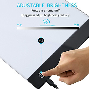 A4 LED Light Pad for Diamond Paint Kits, Super Bright USB Powered Light Board Kit with Detachable Stand, and Black Pad Clip (Pad and Bag)