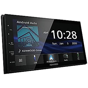 Kenwood DMX47S Mechless 6.8 inches Capacitive Screen Digital Multimedia Receiver with Apple CarPlay & Android Auto Functionality (Renewed)