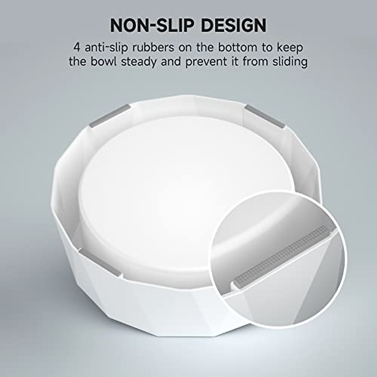 ELS PET Dog Bowl No Spill, Pet Water Bowl No Drip Slow Water Feeder Cat Bowl, Pet Water Dispenser 70oz/2L Large Capacity Travel Water Bowl for Dogs, Cats (Grey with Filter, 1L)