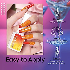 modelones Color Changing Gel Nail Polish - 6 Colors 10ml Pink Glitter Blue Purple Orange Mood Temperature Change Gel Polish Set Summer Soak Off Nail Polish DIY Home Salon LED Nail Art Manicure 2023